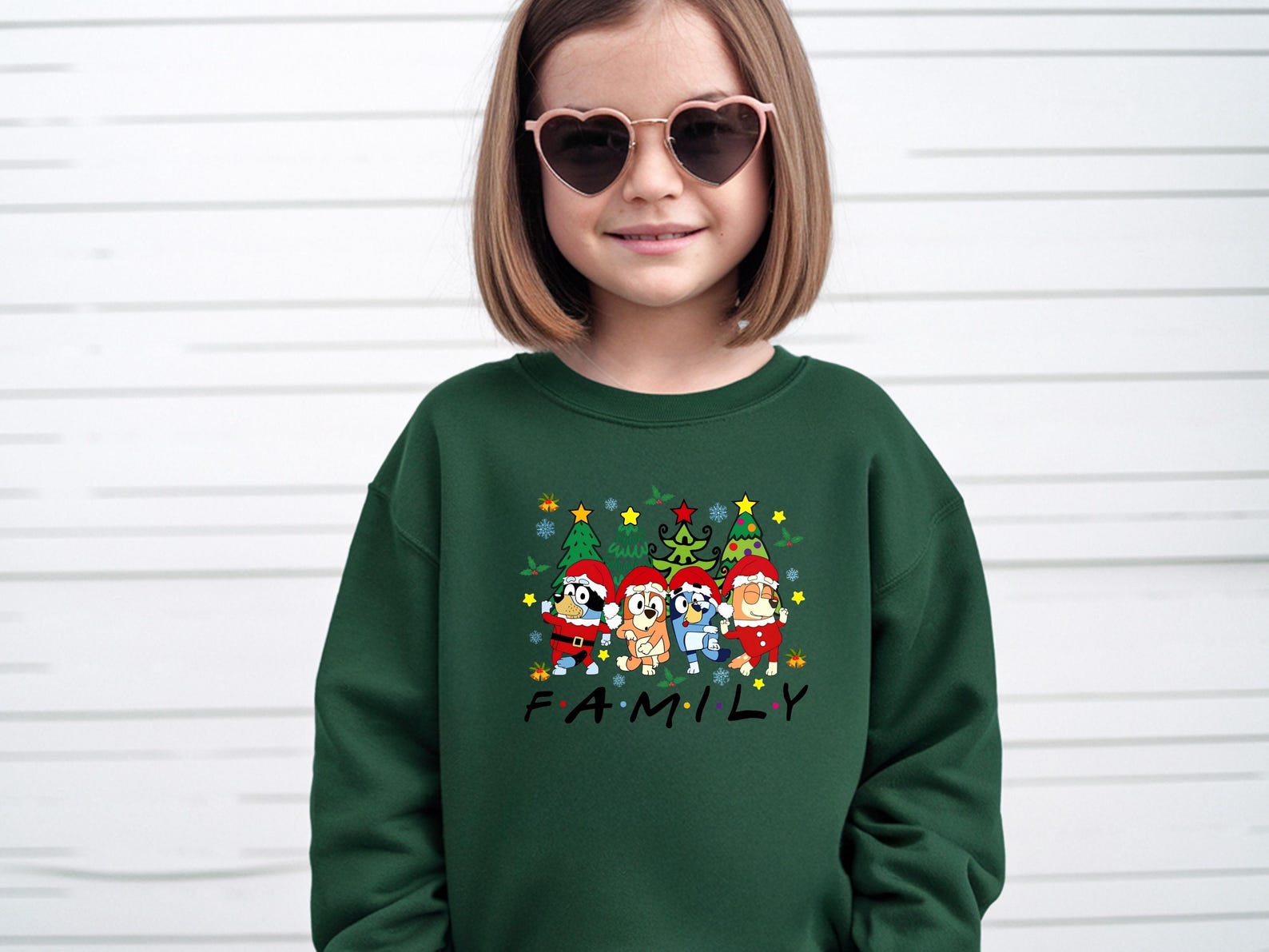 Blue Dog Friends Christmas DTF: Family Xmas Heat Press - Etsy