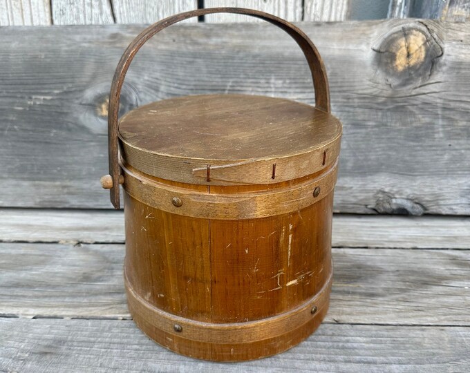 C1940s Primitive Wooden Farmhouse Firkin Jerywil Lined With Handle - Etsy