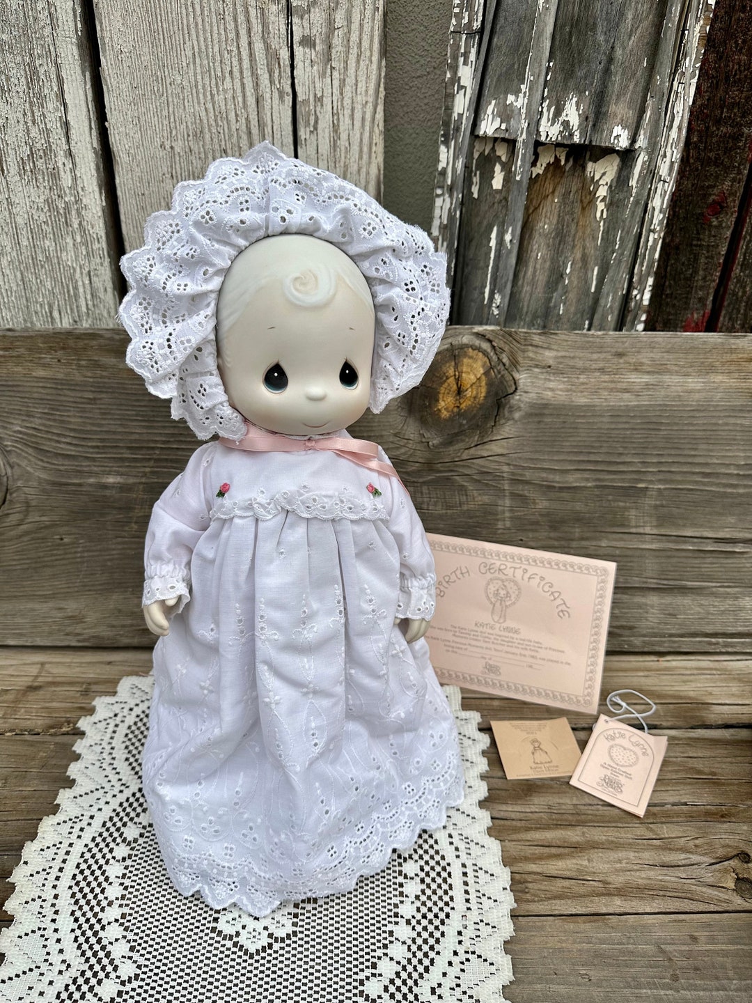 1980s Vintage Katie Lynne Porcelain Doll Precious Moments With Stand ...