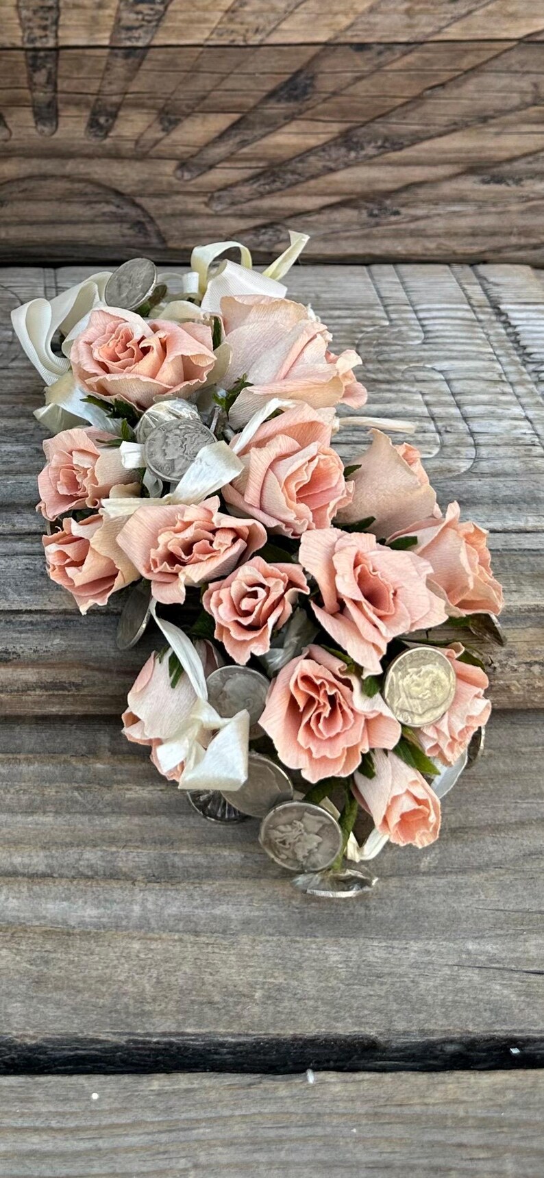 Old Money Coins With Roses Bridal Bouquet and Cake Topper - Etsy
