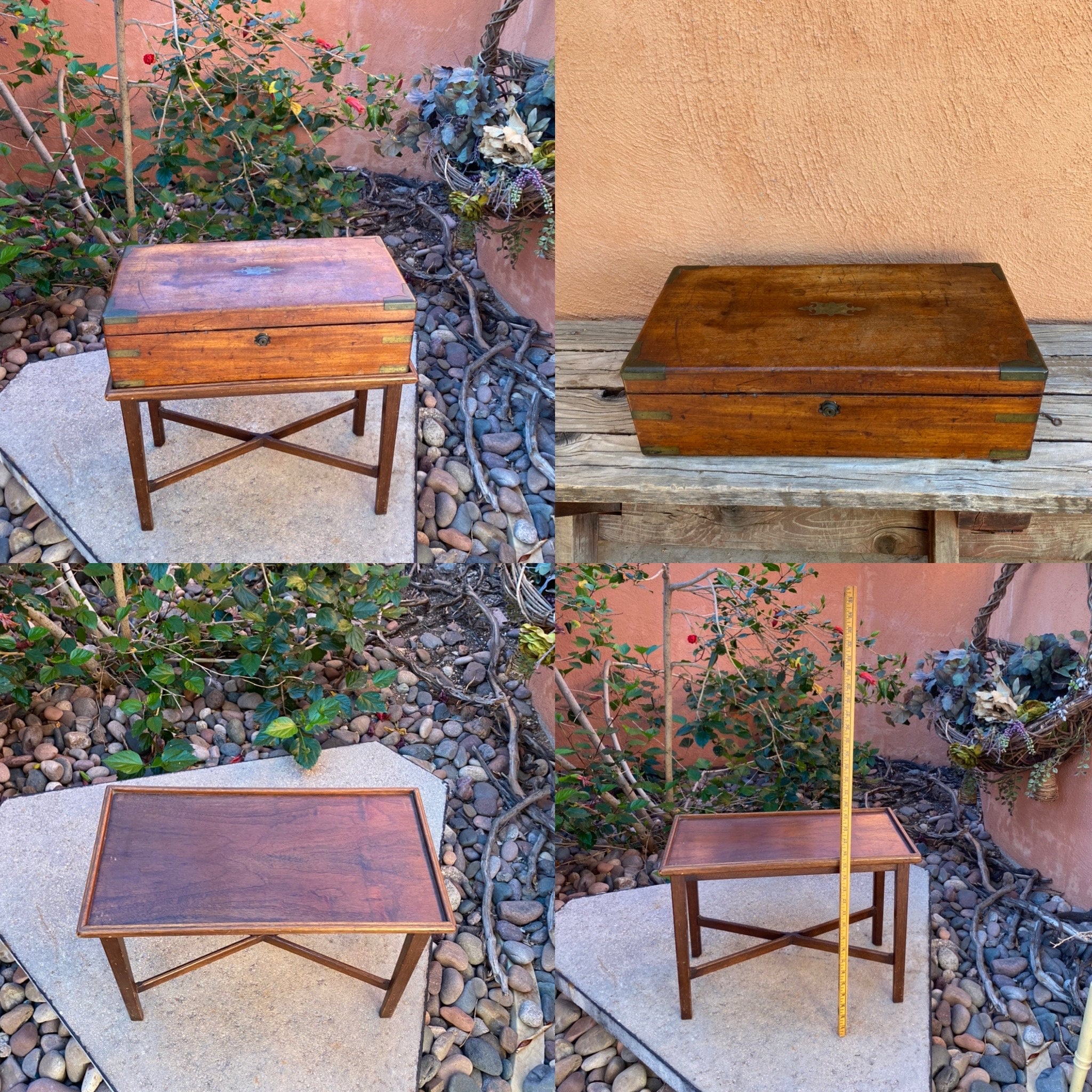 Antique English 1800s Wood N Brass Travel Lap Writing Desk | Etsy