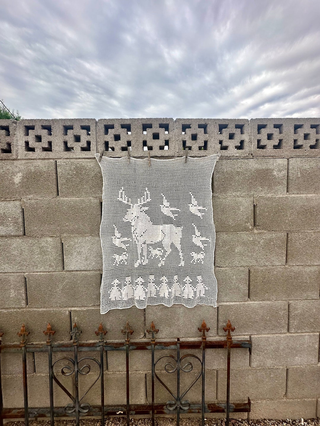 1930s Handmade Filet Crochet Lace Deer Centerpiece Chairback Doily - Etsy