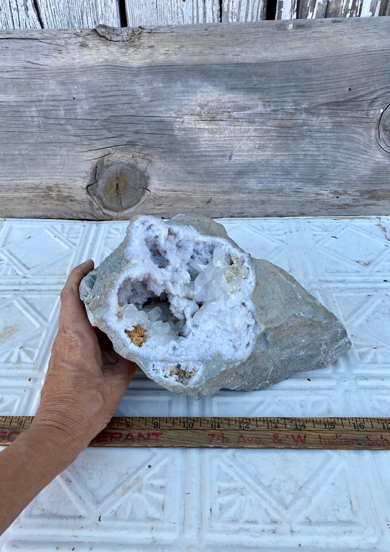 Large White Rock Quartz Crystal Geode Specimen Sculpture Rock | Etsy