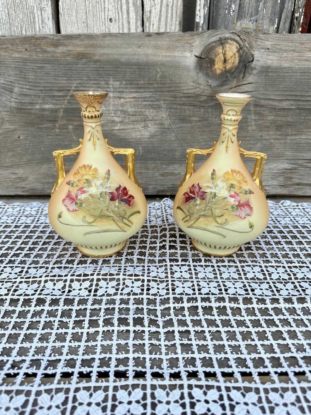 Pair Of 2 Antique R H Robert Hanke Austria C1900 Double Handled