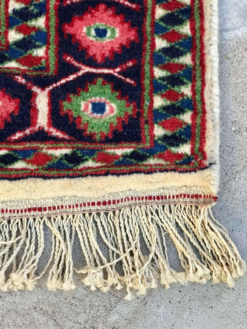 Vintage Pakistan Prayer Rug Hand Knotted Wool Traditional - Etsy