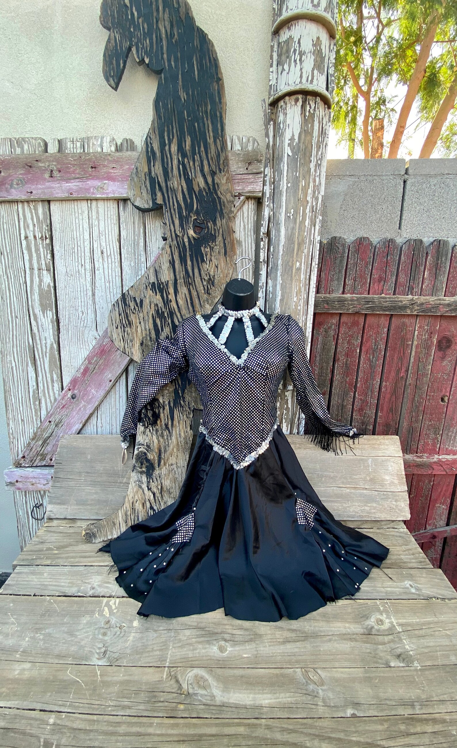 1970s Vintage Baton Twirler Ice Skating Costume Black Satin With Silver ...