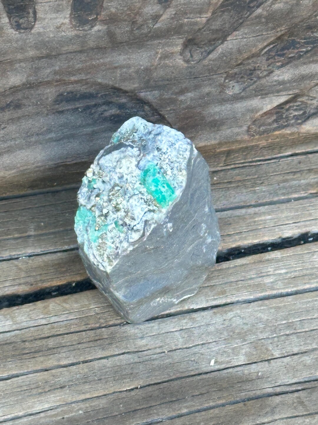 Raw Emeralds in Matrix With Pyrite Rock Collector Specimen - Etsy