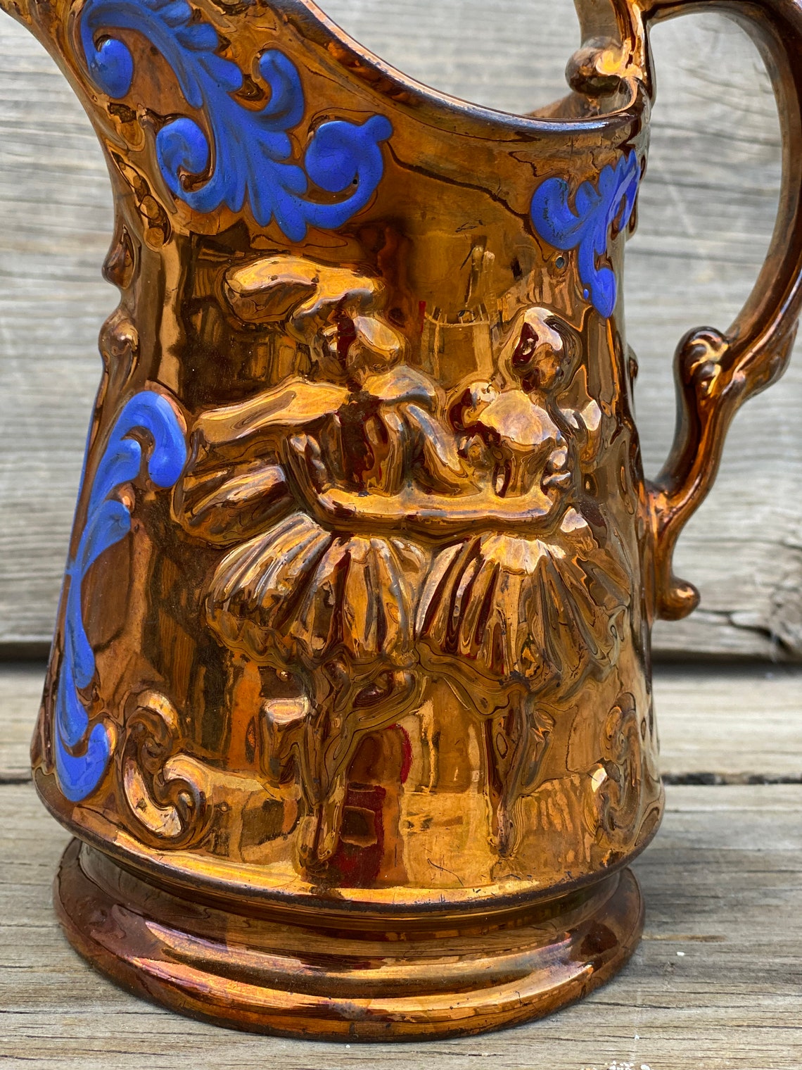 Victorian Wade Copper Lusterware Pottery Pitcher Ballet - Etsy