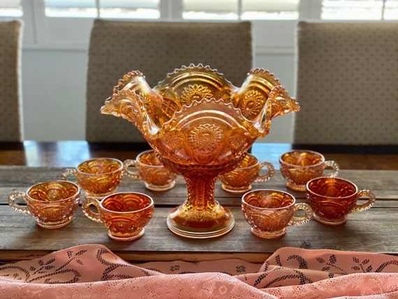 Imperial Carnival Glass Patterns Robin Pattern Marigold Carnival Glass