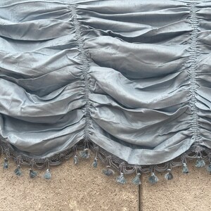 Vintage Denim Blue Silky Festoon Curtain Valance Fringe Trim 56" X 20 ...