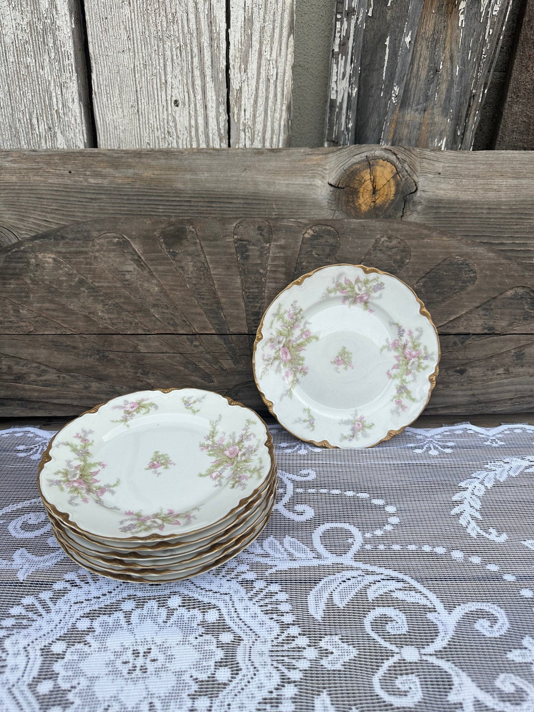 1940s Dessert Pie Plate Apple Blossom Pattern With Gold by Warwick ...