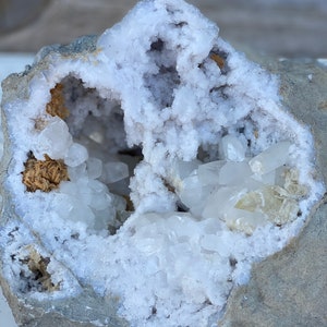Large White Rock Quartz Crystal Geode Specimen Sculpture Rock Decor 11. ...