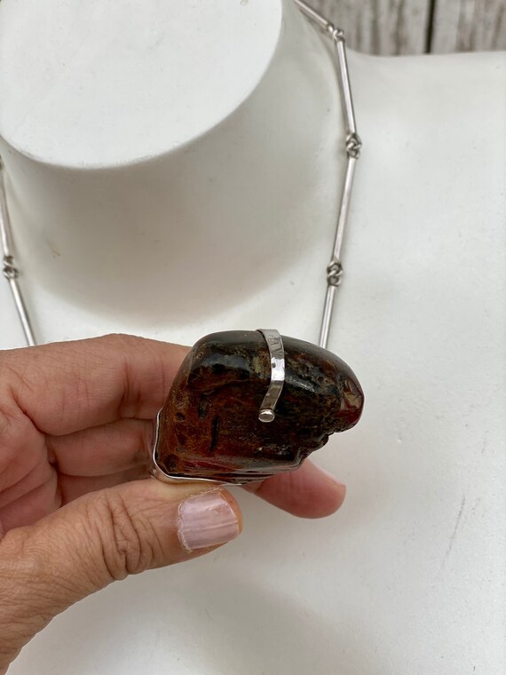 SALE 1970s LARGE Natural Baltic Amber Artistic Neckla… - Gem