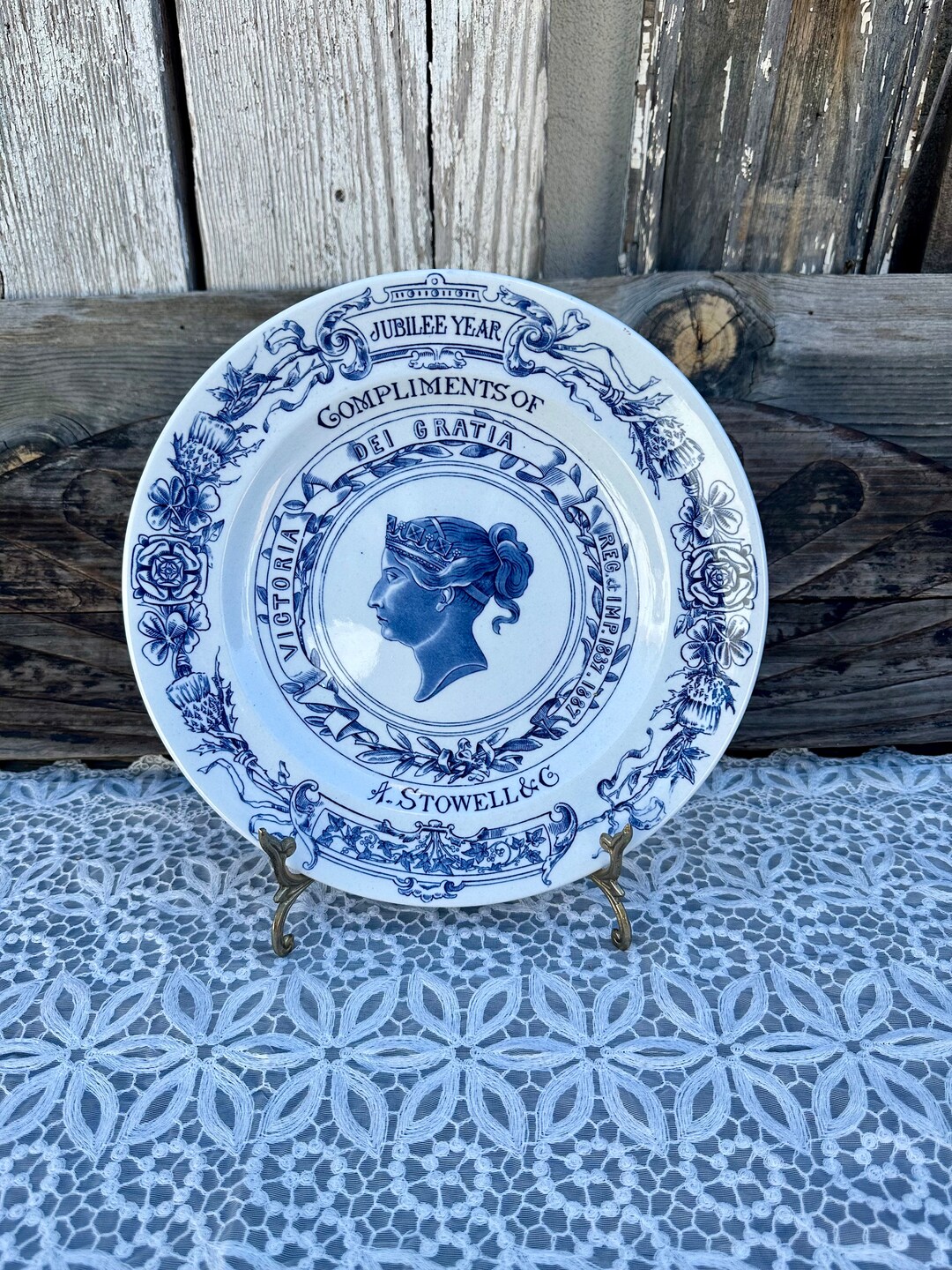 Queen Victoria 1887 Golden Jubilee Commemorative Plate Royal Worcester ...