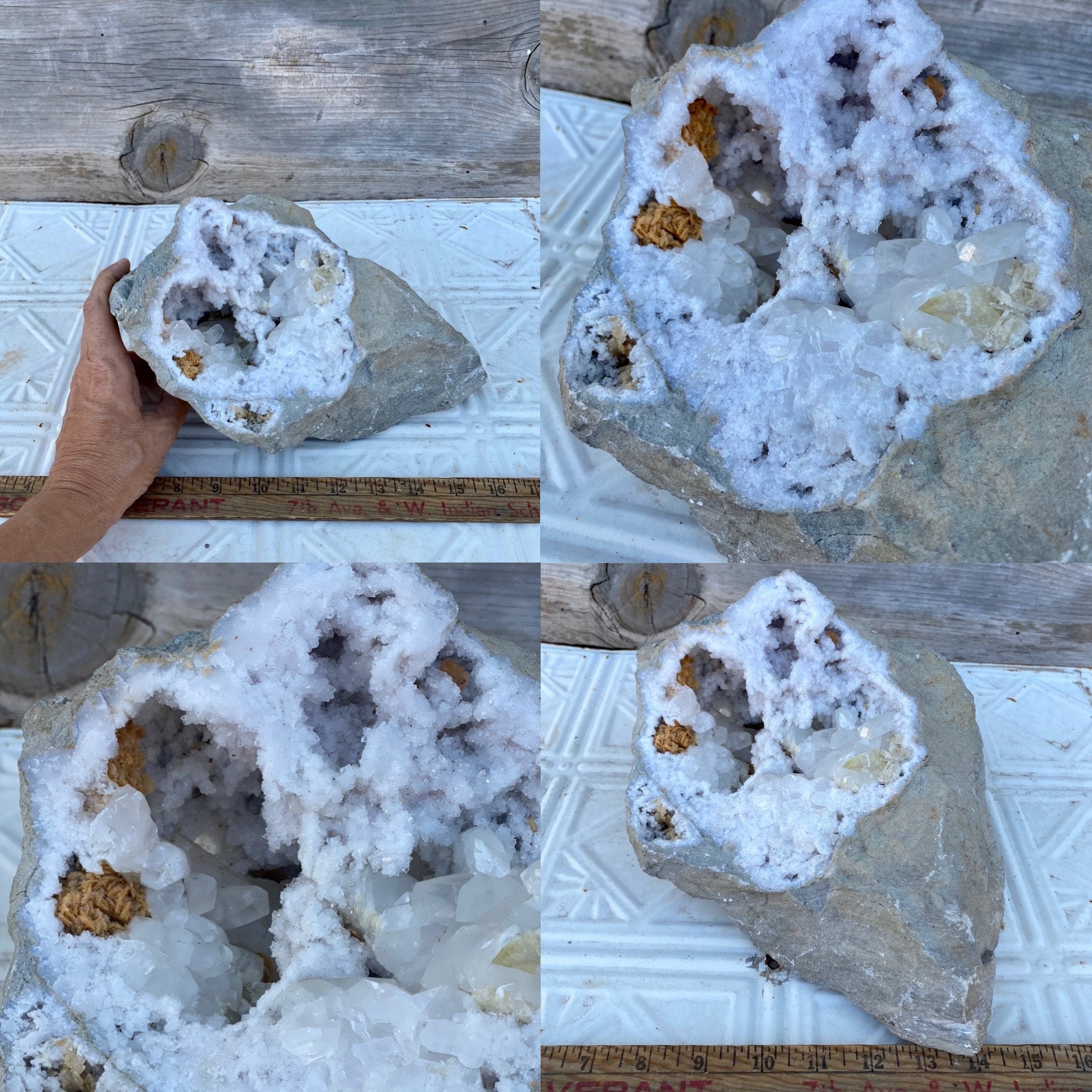 Large White Rock Quartz Crystal Geode Specimen Sculpture Rock | Etsy