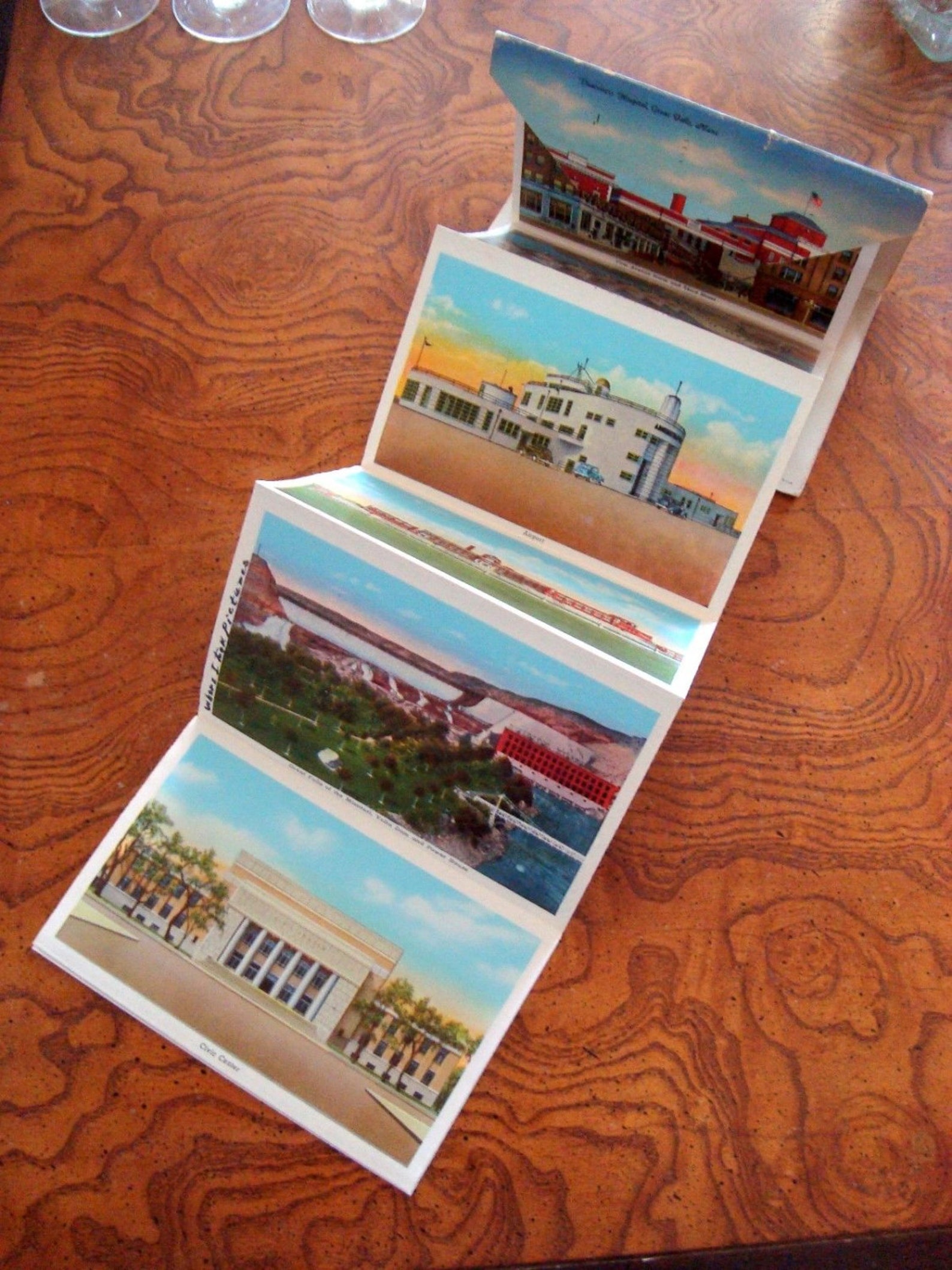 Vintage Booklet Set of 8 Two Sided Postcard Great Falls | Etsy