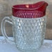 Mid Century Vintage 7.5" Pitcher Diamond Point Ruby by Indiana Glass - Etsy