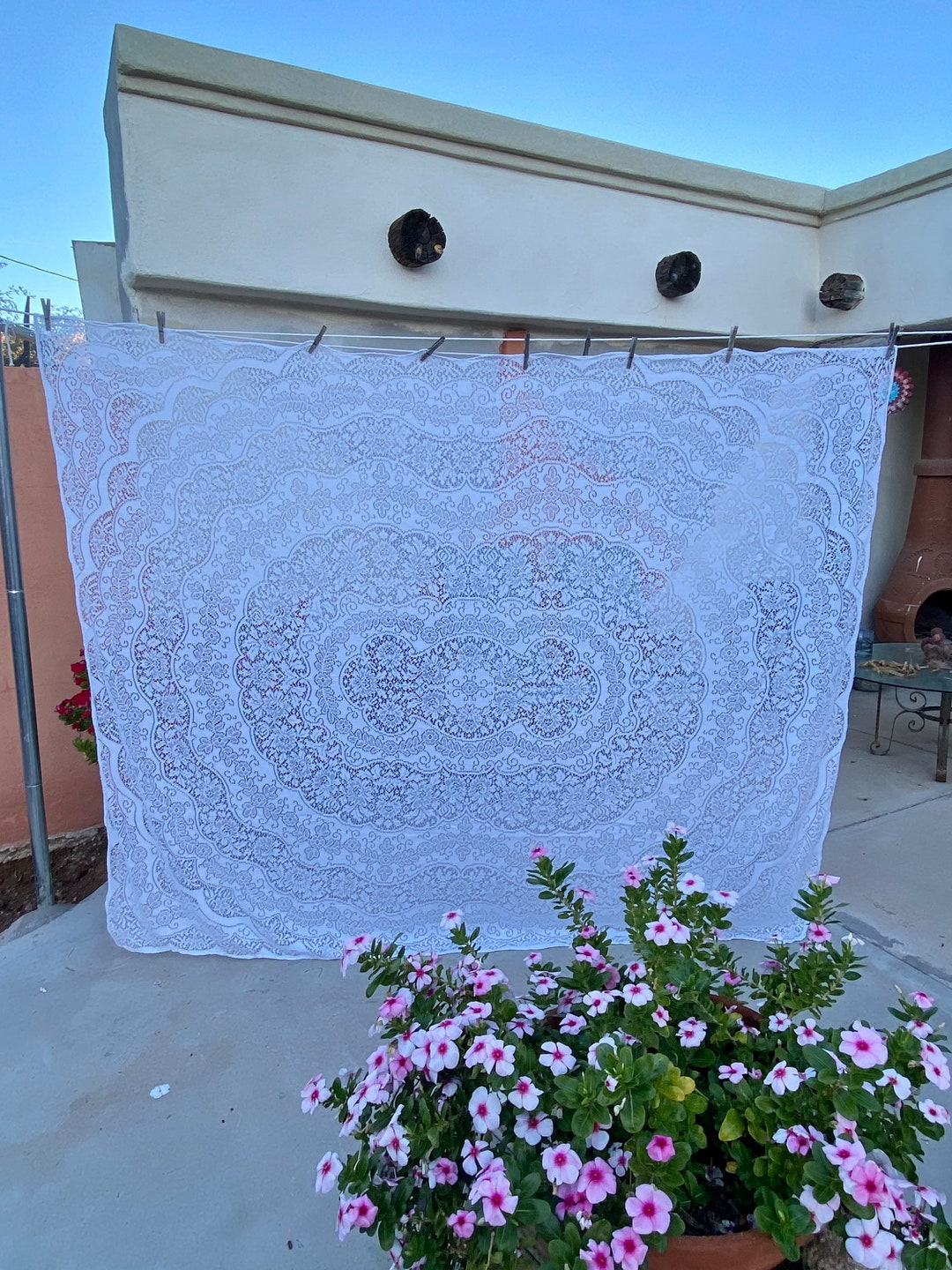 1970s Vintage White Scroll Lace Centerpiece Tablecloth 82" X 68" - Etsy