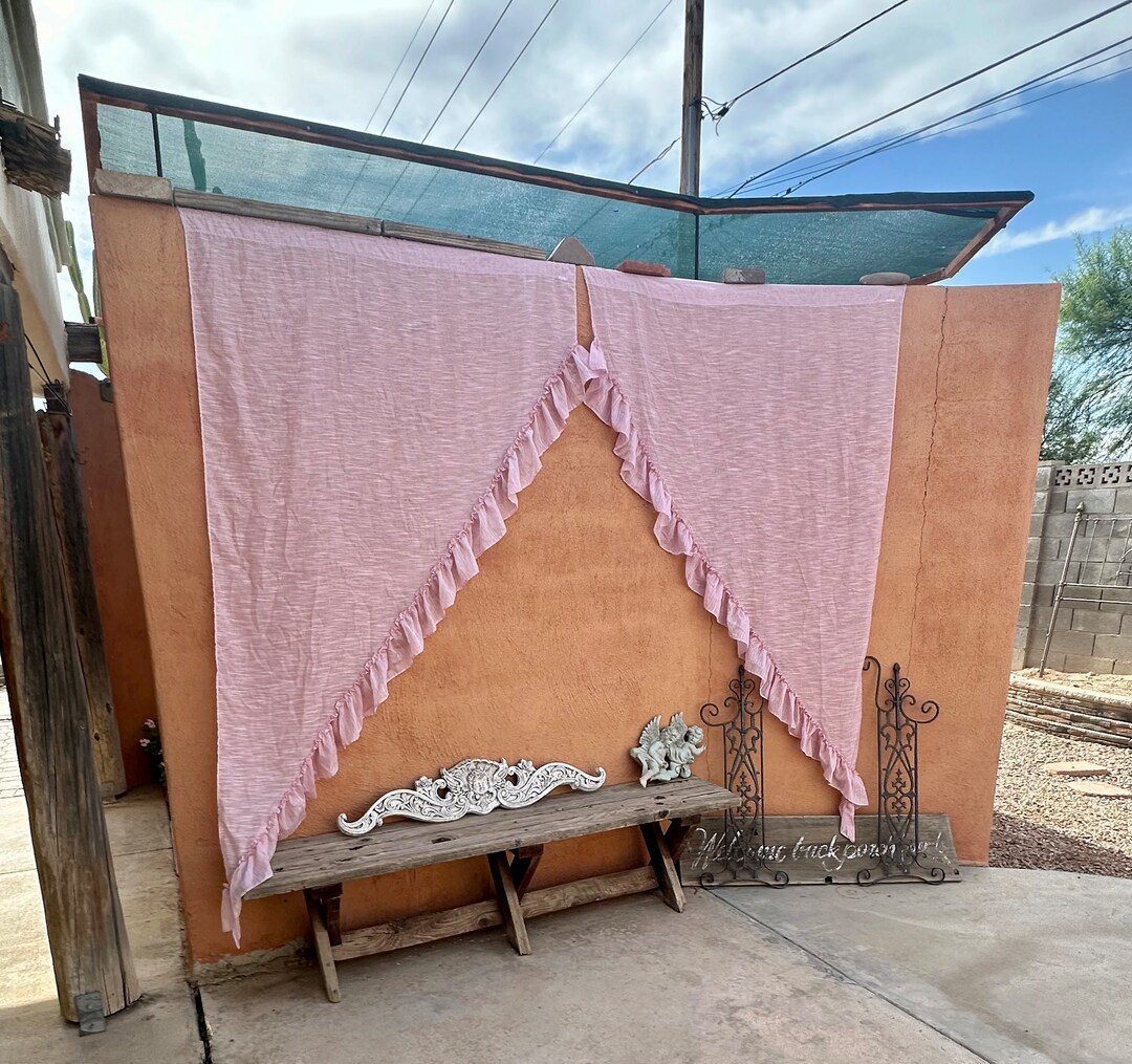 Vintage Pair of 2 Dusty Pink Long Curtain Swags 82" X 48" Each - Etsy