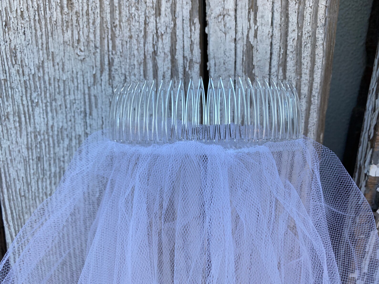 80s Vintage White 2 Tier Hip Length Wedding Veil Rhinestone - Etsy