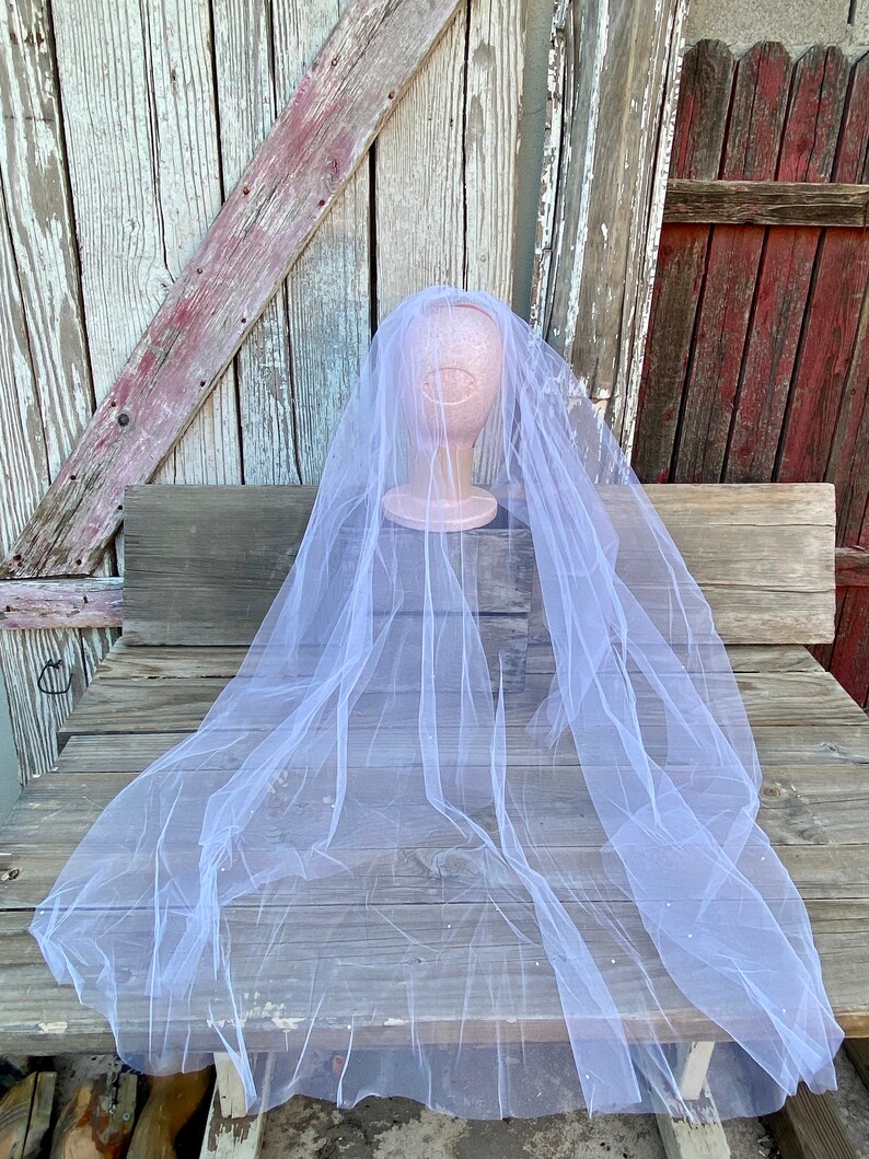 80s Vintage White 2 Tier Hip Length Wedding Veil Rhinestone - Etsy