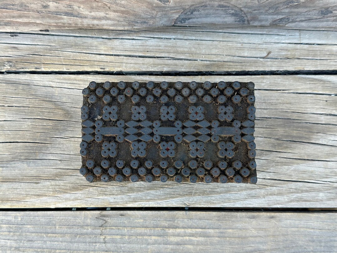Antique Primitive Carved Wood Wallpaper Textile Stamp - Etsy