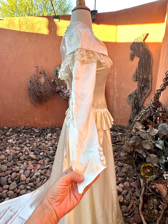1930s Ivory Liquid Satin Wedding Gown With Train Size… - Gem