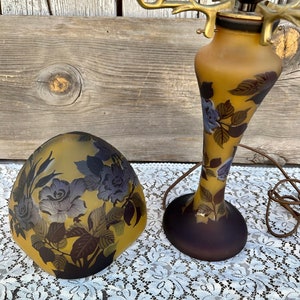 Art Nouveau Galle Style Romanian Glass Mushroom Table Lamp 18" - Etsy