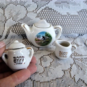 Vintage Boot Hill Dodge City Miniature Teapot Sugar & Covered Creamer ...
