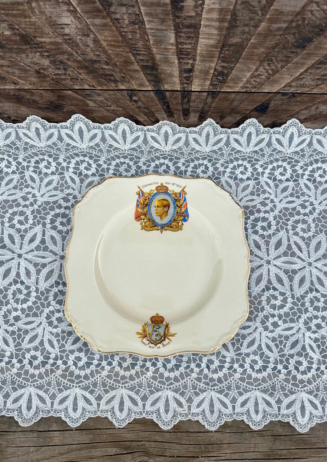 1937 HM King Edward VIII Coronation Plate by J & G Meakin 8.5" - Etsy