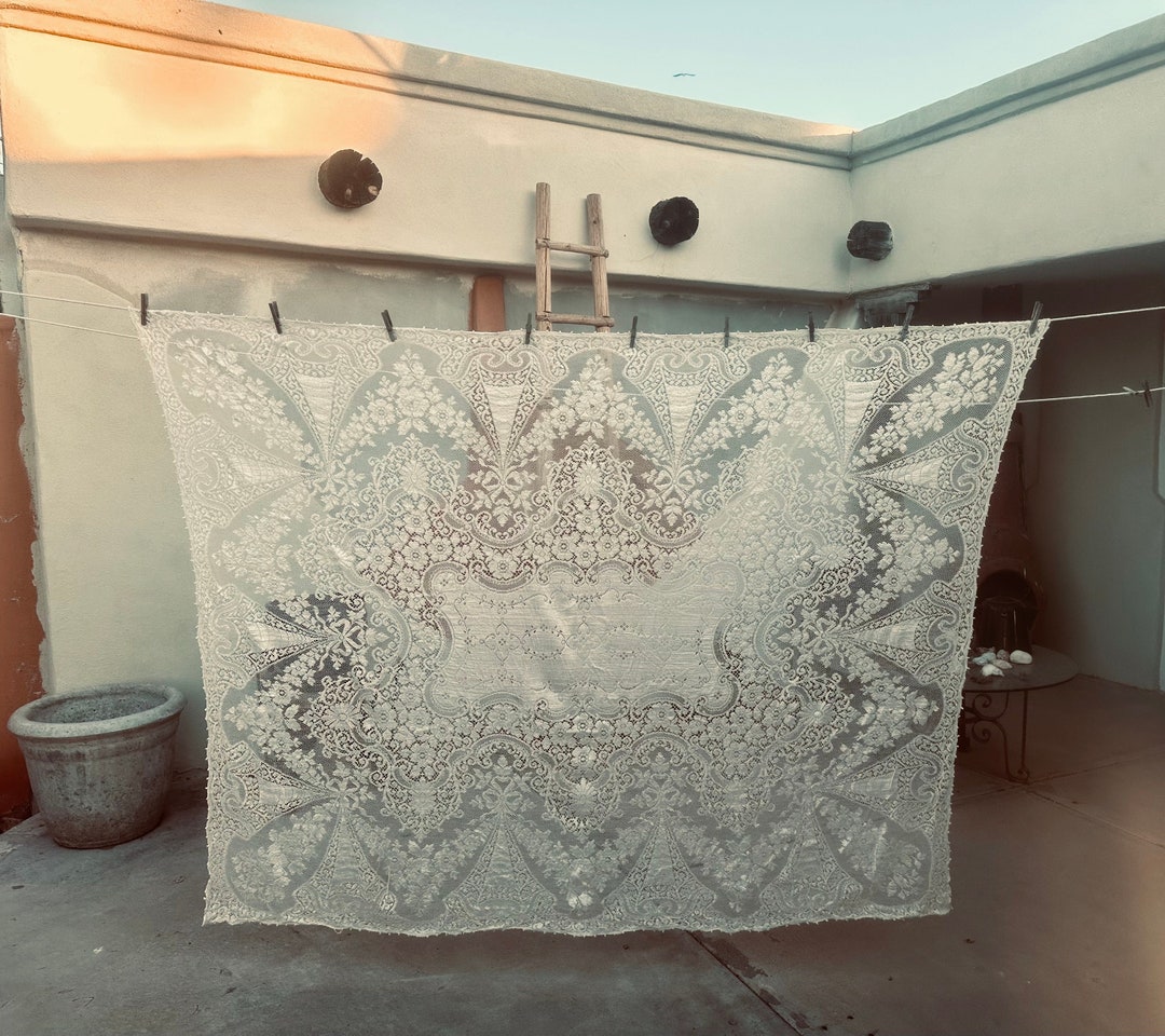 Vintage Ivory Quaker Lace Dinner Cloth 3111 Art Deco 80" X 60" - Etsy