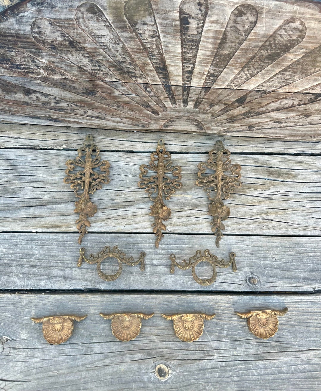 Antique Group of 9 Mixed Hardware Drawer Pulls Wall Mounts ...