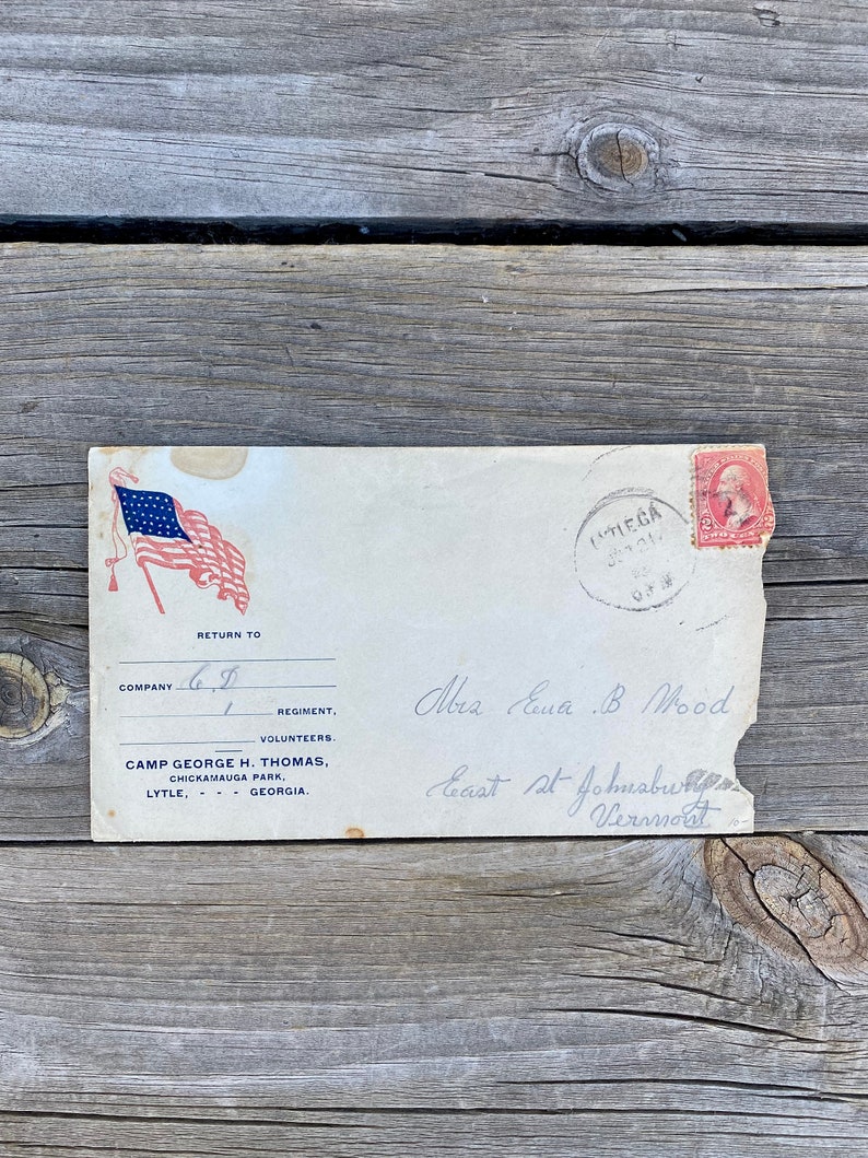 1898 Spanish American War Camp George H Thomas Letter Cover Envelope - Etsy