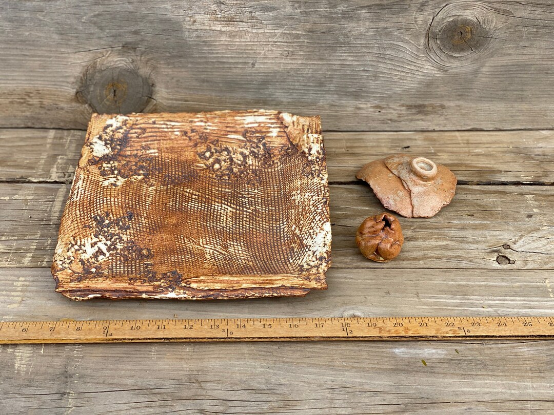 Vintage Signed Jennifer Gale Allred Art Pottery Reptile Print Tray With ...