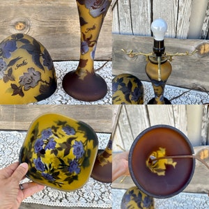 Art Nouveau Galle Style Romanian Glass Mushroom Table Lamp 18" - Etsy