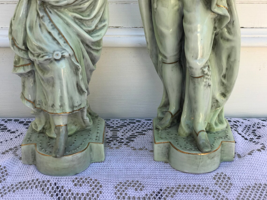 Antique Kalk Germany Porcelain Rare Pair Man Women Mirrored 12.25 ...