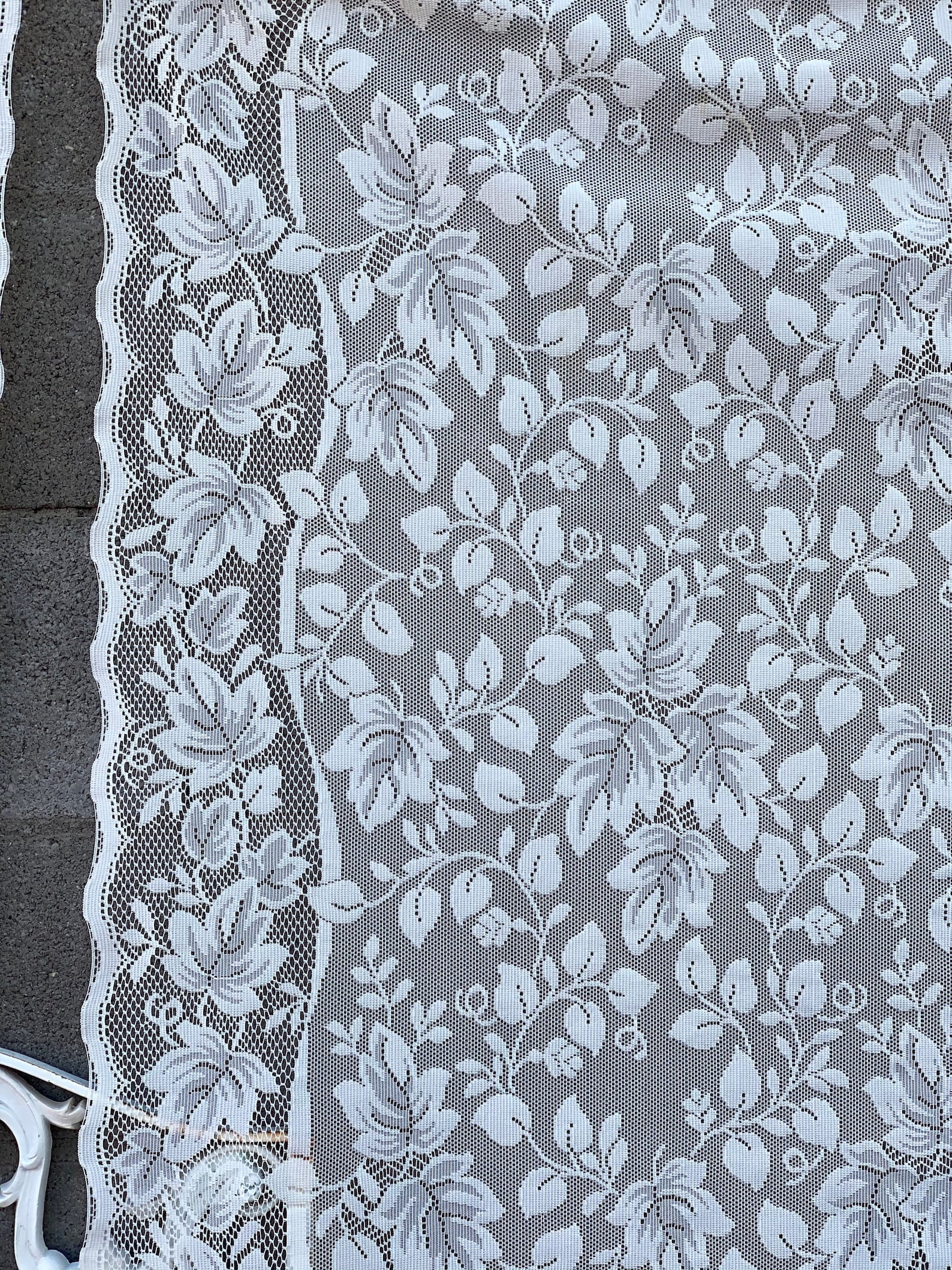 Vintage Light Ivory Lace Curtain Panels Pair of 2 Falling - Etsy