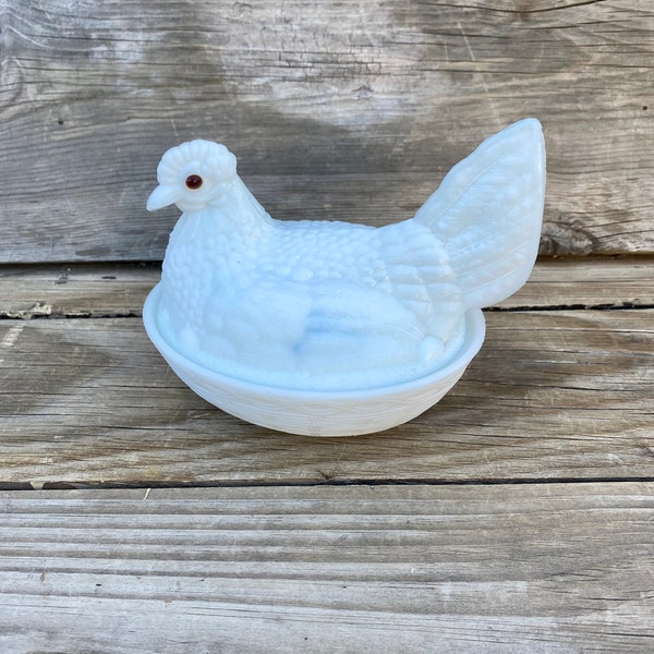 Milk Glass Chicken - Etsy