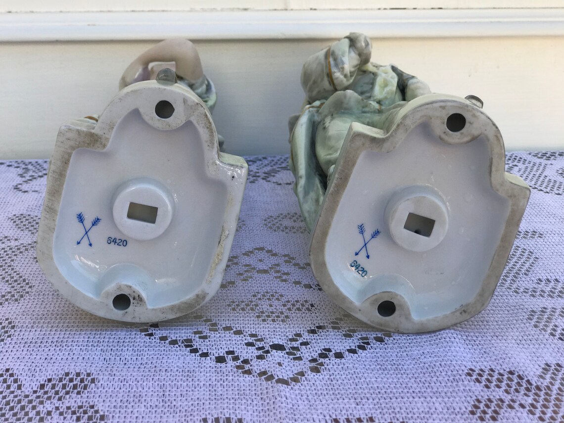 Antique Kalk Germany Porcelain Rare Pair Man Women Mirrored 12.25 ...