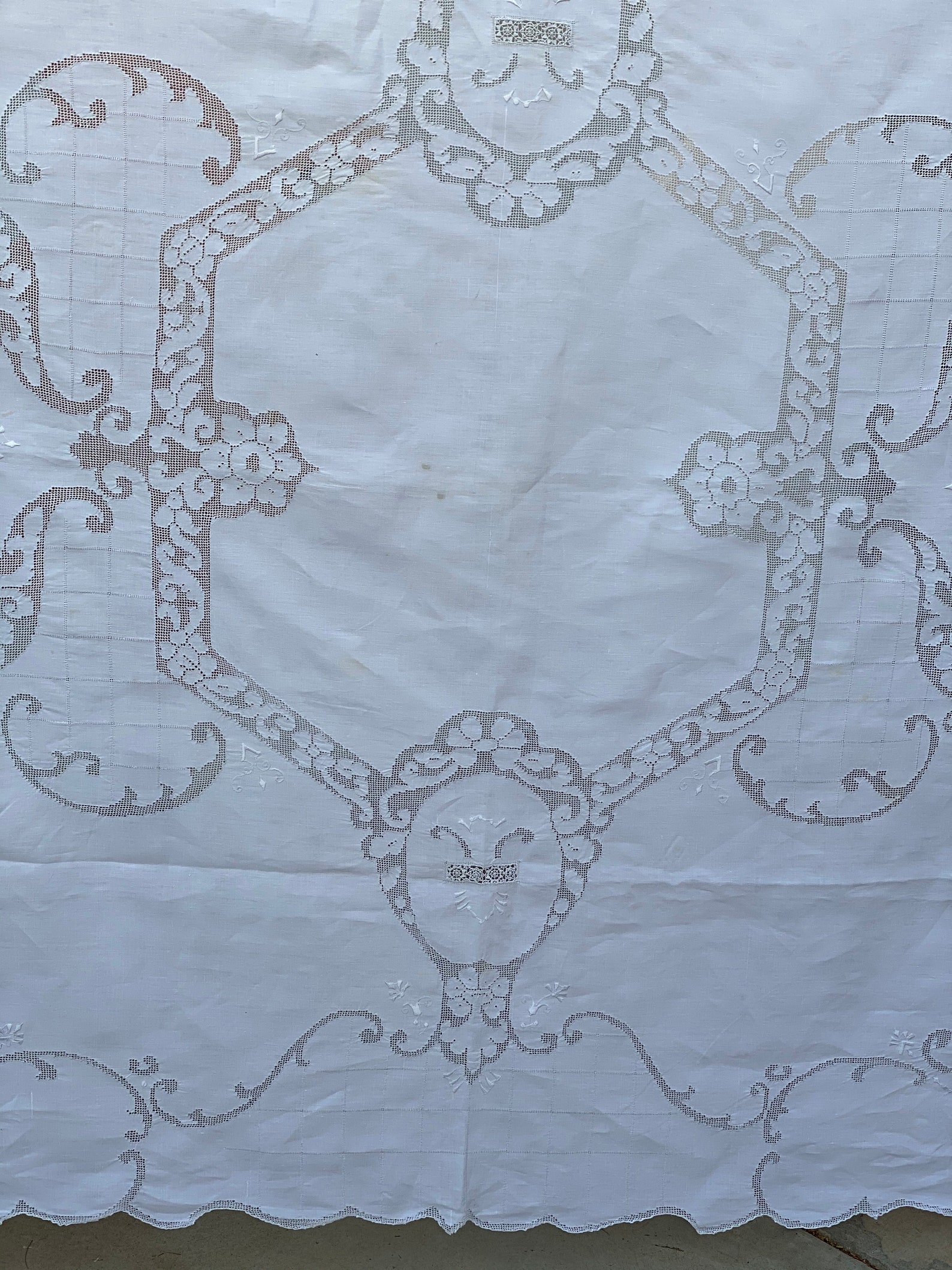 Antique White Openwork & Embroidered Cotton Linen Wedding | Etsy