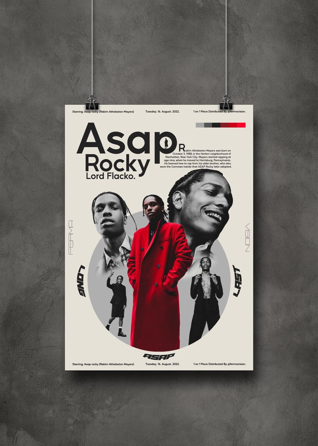 ASAP Rocky A4 Poster ASAP Rocky Lord Flacko Design, Modern Music ...