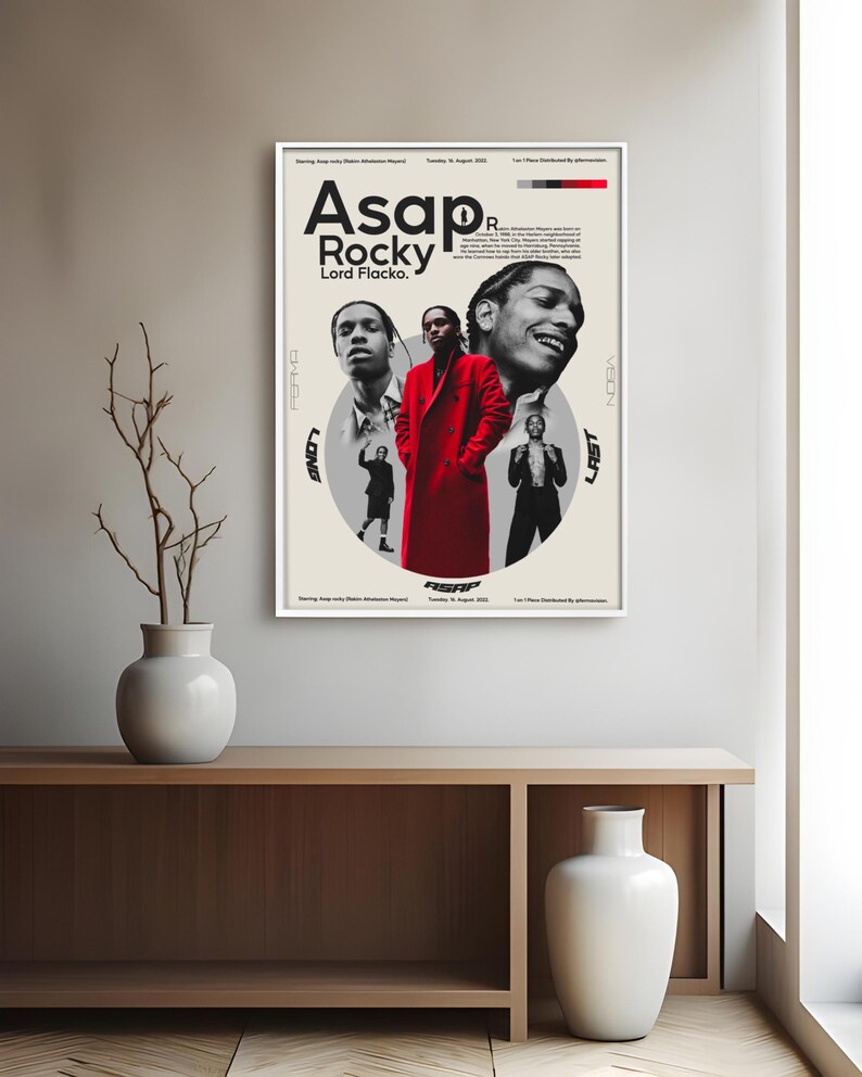 ASAP Rocky A4 Poster ASAP Rocky Lord Flacko Design, Modern Music ...