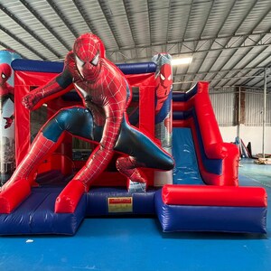 Spider-man Bouncy Castle With Slide Commercial Grade - Etsy
