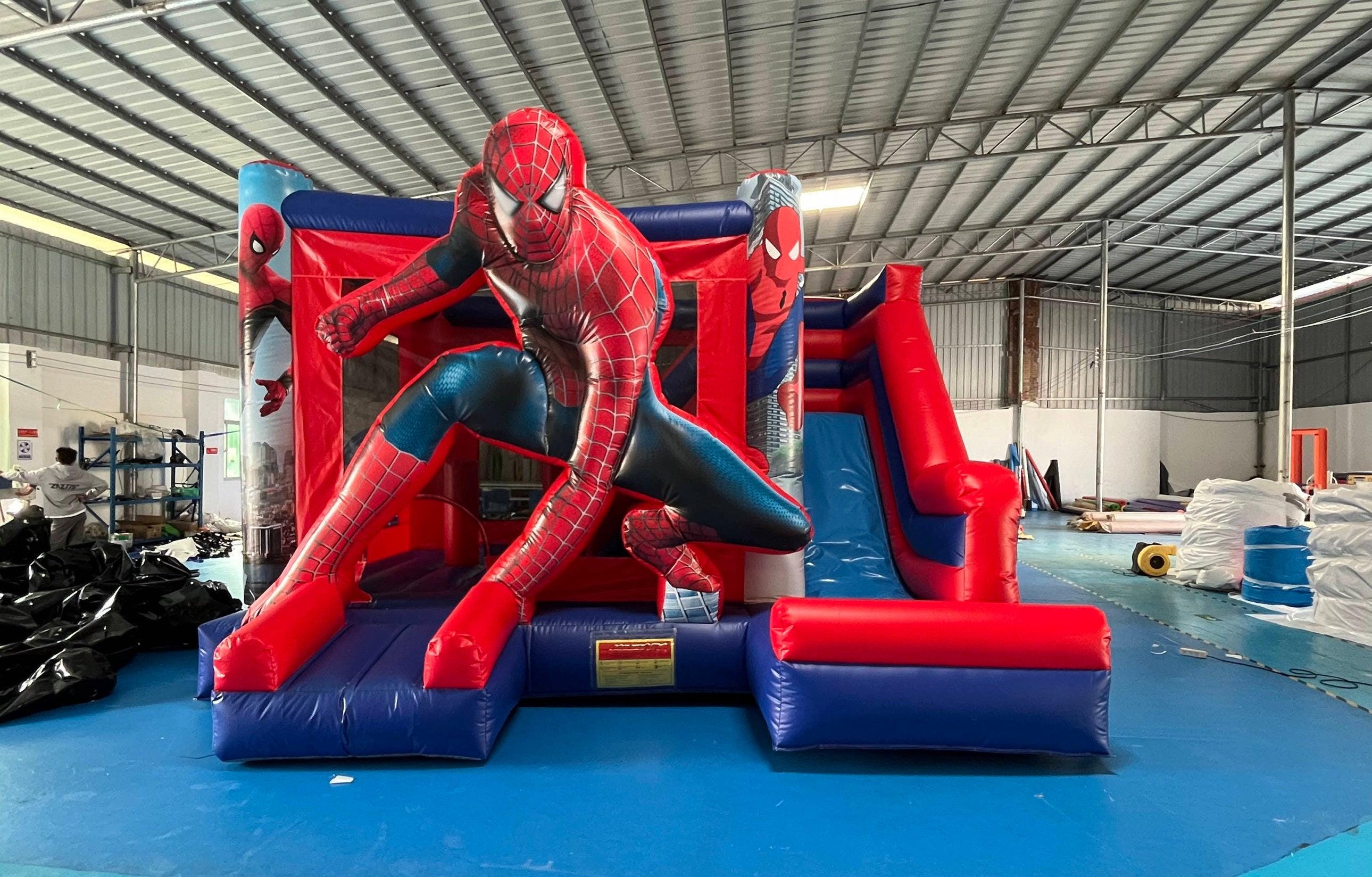 Spider-man Bouncy Castle With Slide Commercial Grade - Etsy