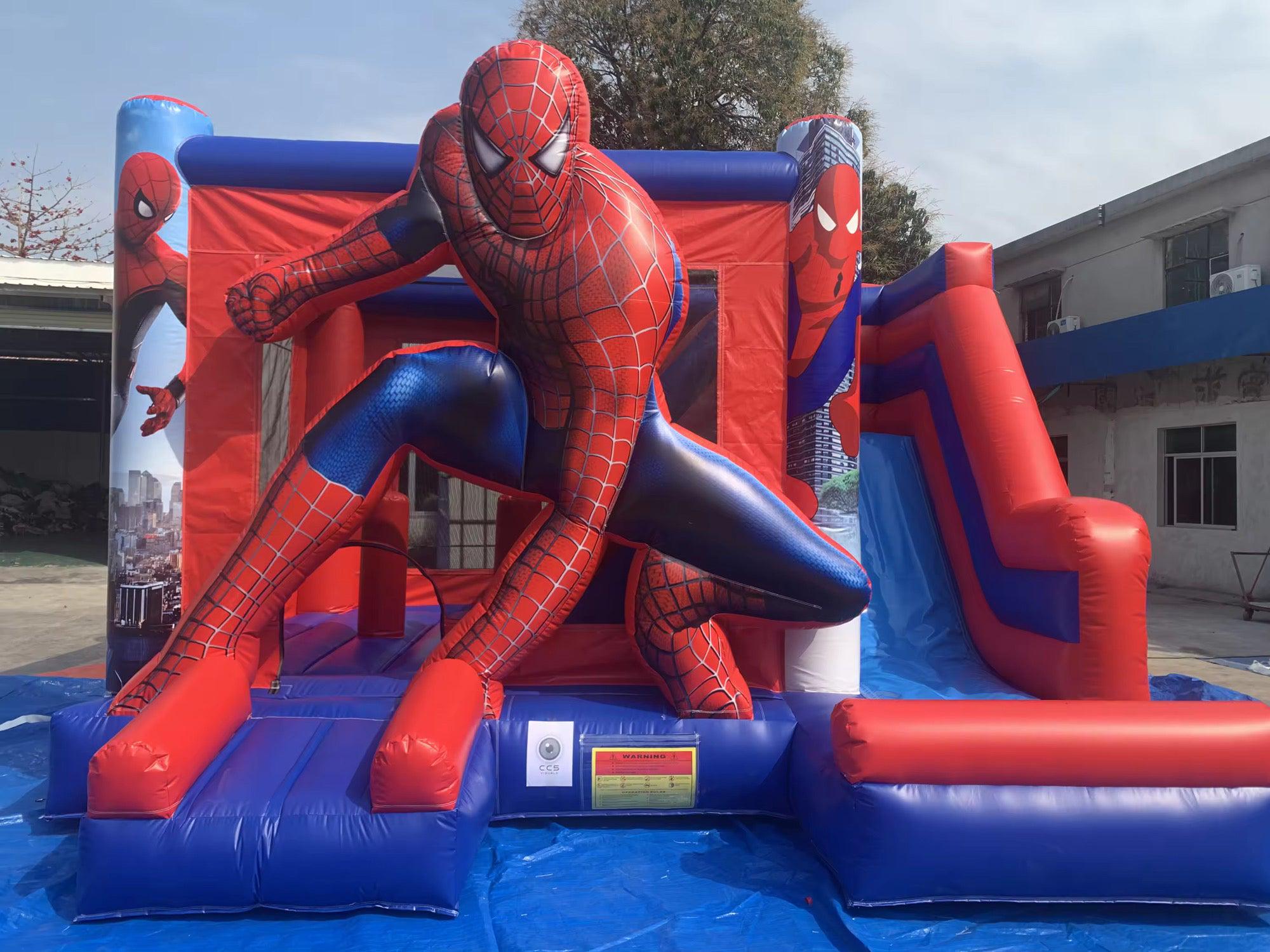Spider-man Bouncy Castle With Slide Commercial Grade - Etsy