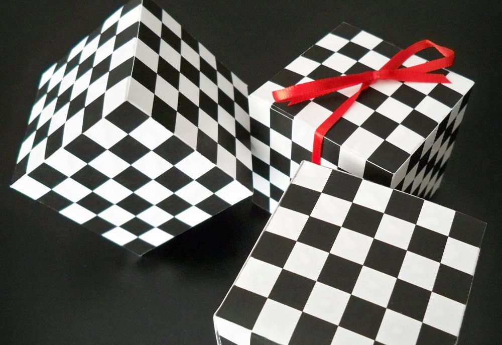 Checkered Favor Boxes - Etsy