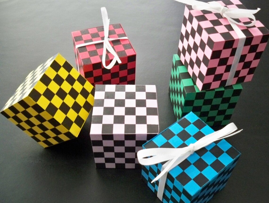 Checkered Favor Boxes - Etsy