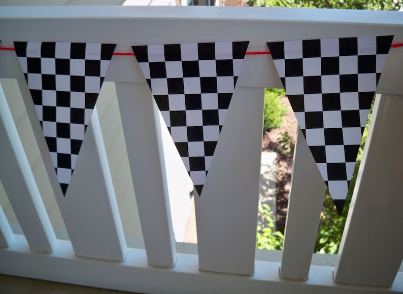 Checkered Pennant Banner - Etsy