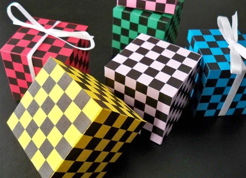 Checkered Favor Boxes - Etsy