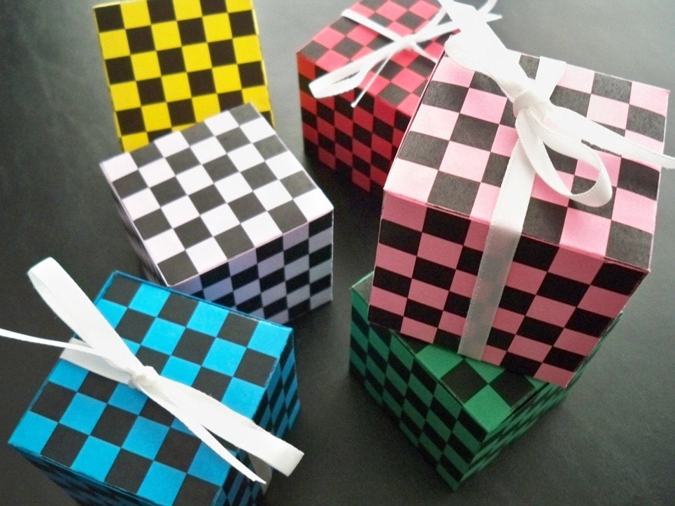 Checkered Favor Boxes - Etsy